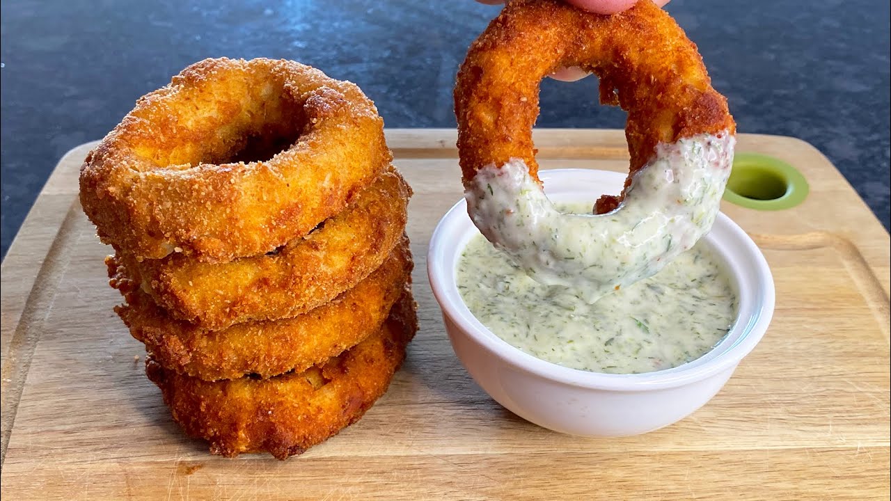 Aros de pollo frito con salsa de queso y ajo - Notiespartano