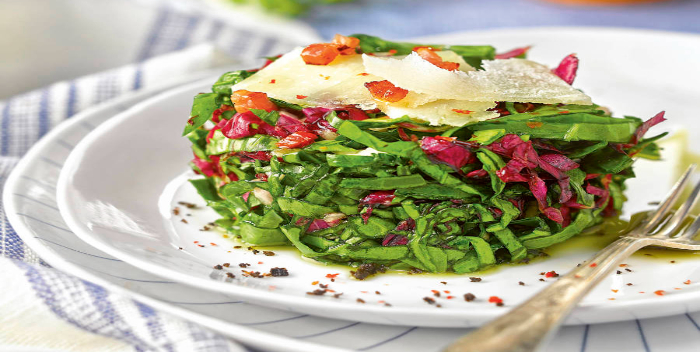 Ensalada de verdura con corte chiffonade - Notiespartano